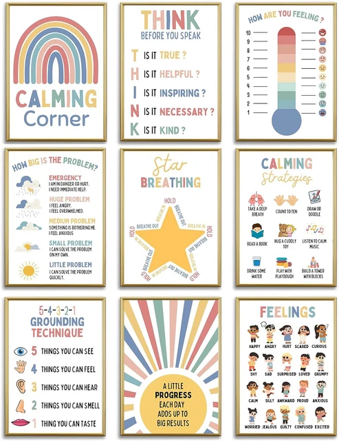 CALMING CORNER CLASSROOM Posters-Feelings Wheel Chart Emotions Poster ...
