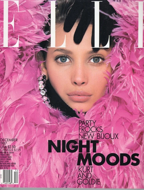 ELLE MAGAZINE DÉCEMBRE 1987 Christy Turlington Vintage KURT RUSSELL ...