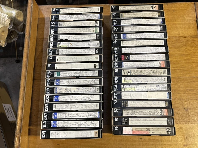 34 X BLANK VHS tapes * Mixed Bulk Lot * Movies TV Ads Music TV Shows ...