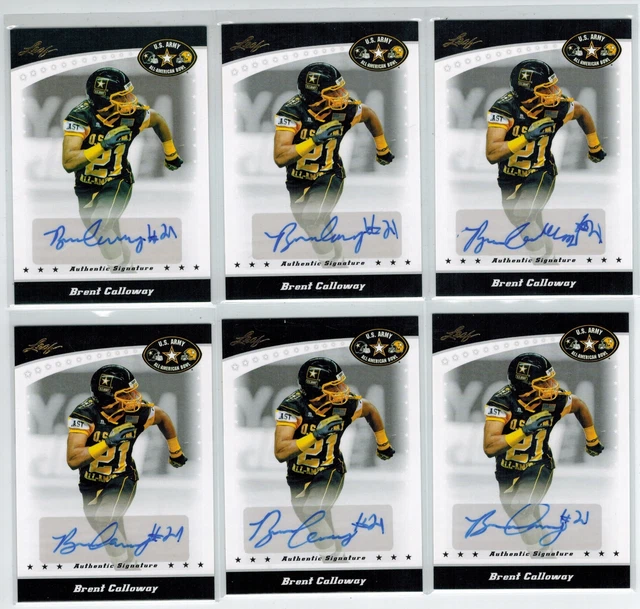 (6) 2011 LEAF U.s. Army All American Brent Calloway Auto Lot Alabama ...