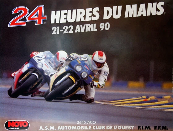 Affiche 24 Heures Du Mans Moto 1990 Eur 39 90 Picclick It