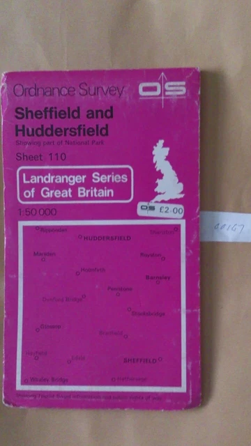 ORDNANCE SURVEY MAP Sheet 110 Sheffield Huddersfield 1977 Visit tour ...