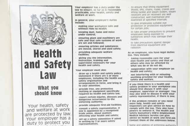 RETRO HEALTH AND Safety posters 1989 x 3 £10.00 - PicClick UK