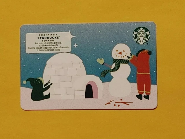 STARBUCKS 2021 &INUIT Christmas Snowman Igloo" Gift Card Reloadable ...