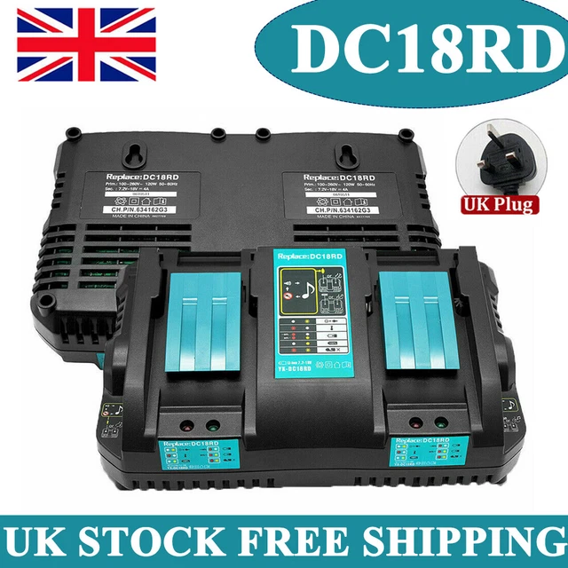 CHARGER FOR MAKITA DC18RD / DC18RC 18V LI-Ion Twin Port Rapid Battery ...