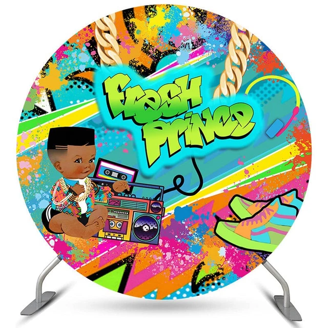 GRAFFITI FRESH PRINCE Round Baby Shower Backdrop $37.79 - PicClick AU