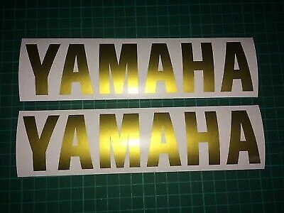 YAMAHA BELLYPAN REPLICA Logo Stickers 2x Gold Vinyl YZF R1 FZR1000R ...