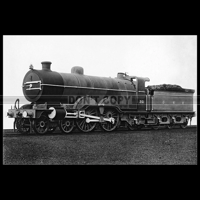 PHOTO T.000349 STEAM LOCOMOTIVE 251 GREAT NORTHERN RAILWAY GNR TRAIN ...