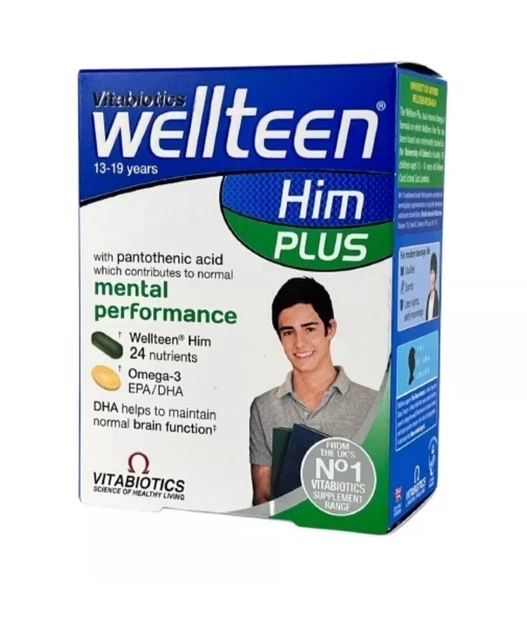 VITABIOTICS WELLTEEN HIM Plus Tablets 56 Tablets Capsules .Long Expiry ...