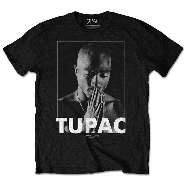 TUPAC SHAKUR T-SHIRT 2Pac Praying Rock Official Band Black New £14.95 ...