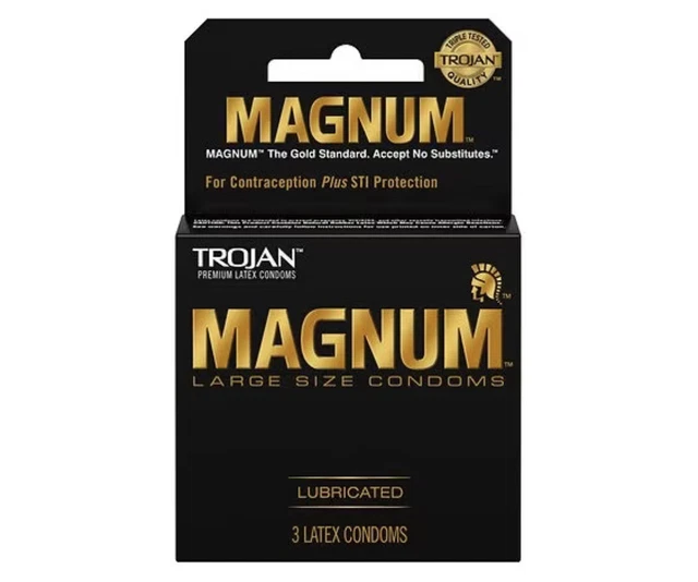 GRANDS PRÉSERVATIFS TROJAN Magnum pack de 3 préservatifs lubrifiés ...