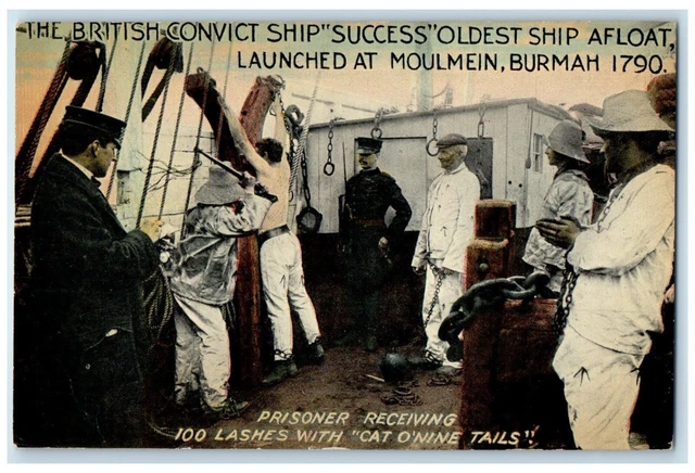 BRITISH CONVICT SHIP Prisoner Receiving 100 Lashes Cat O Nine Tails ...