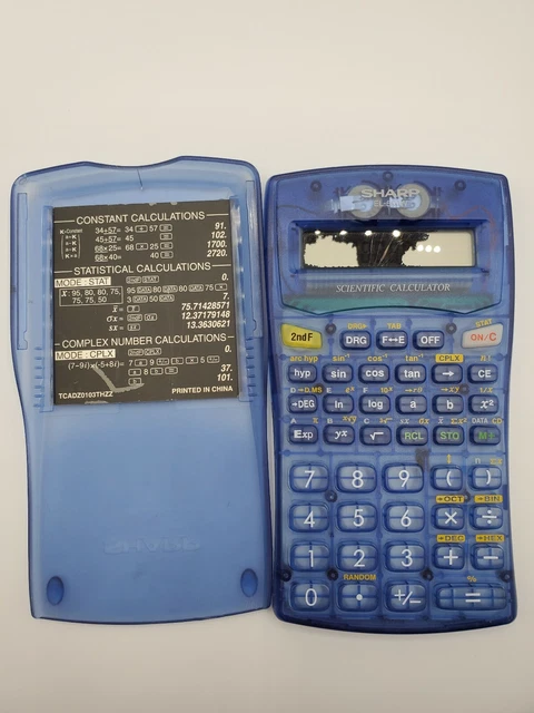 SHARP EL-501W BLUE/TRANSPARENT Office Equipment Scientific Calculator ...