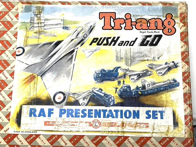 RARE TRI-ANG MINIC "Push and Go" RAF PRESENTATION SET - EXCELLENT and ...