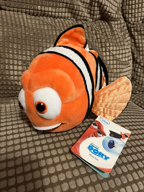 DISNEY STORE FINDING Nemo Marlin Dad Soft Plush Toy Clown Fish Stamped ...