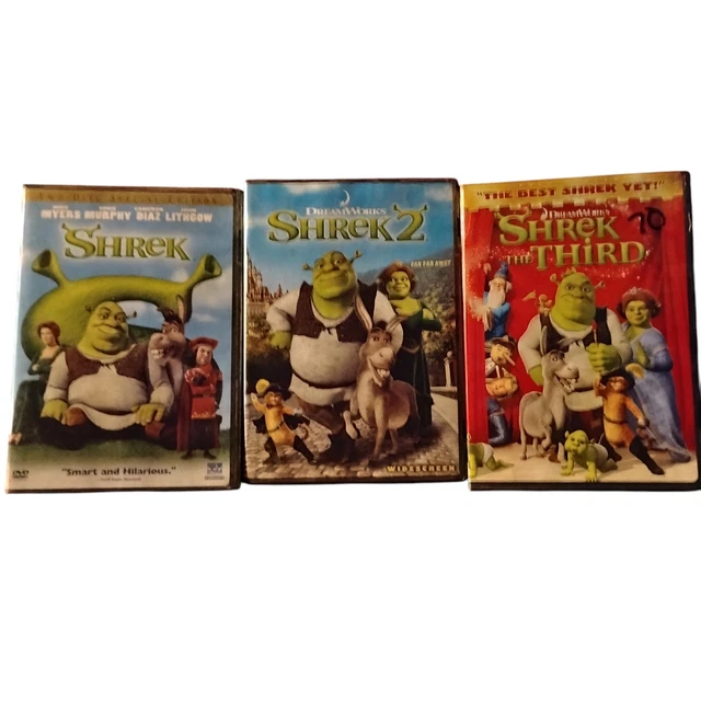 SHREK DVD BUNDLE: Shrek, Shrek 2, & Shrek the Third (3-Movie Set) EUR ...