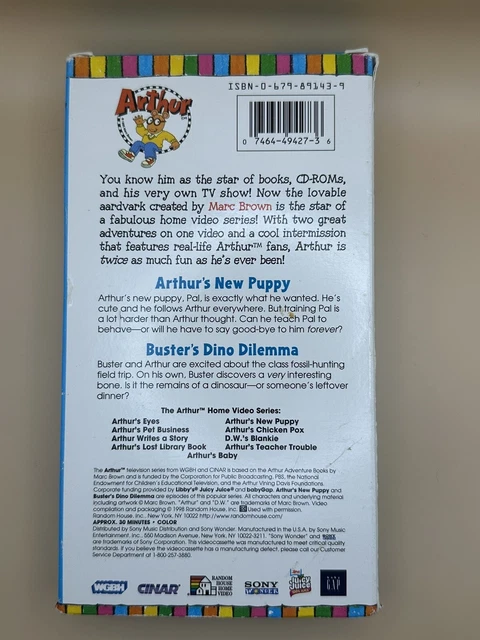 ARTHUR - ARTHURS New Puppy (VHS, 1998) £8.25 - PicClick UK