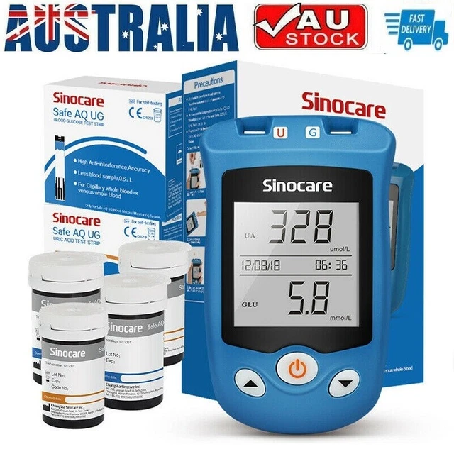 HIGH ACCURACY DUAL-FUNCTION Uric Acid Monitor & Glucose Monitor 50+50 ...