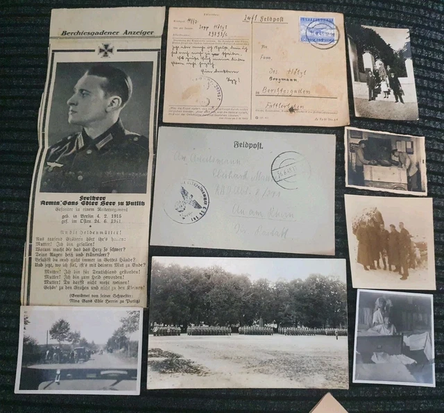 ORIGINAL GERMAN WW2 Bundle Uffzs Letter Berchtesgaden+Death Notice ...