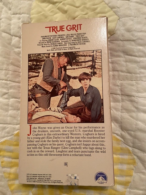 TRUE GRIT PARAMOUNT Used VHS 1989 John Wayne Glen Campbell Kim Darby ...
