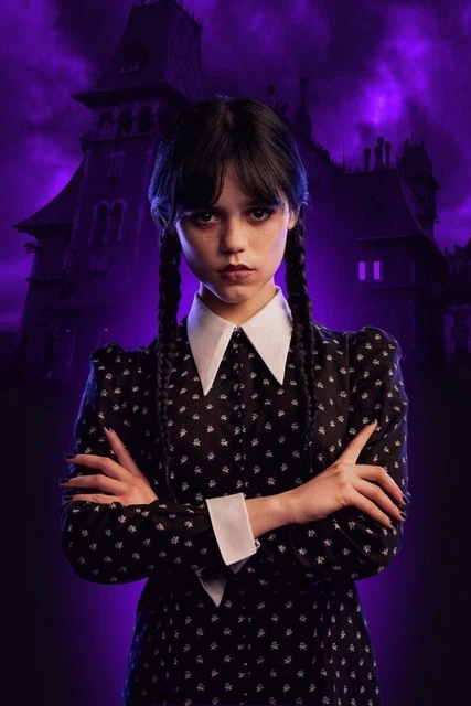WEDNESDAY ADDAMS JENNA ortega Addams Family/Tim Burton Netflix A4 ...