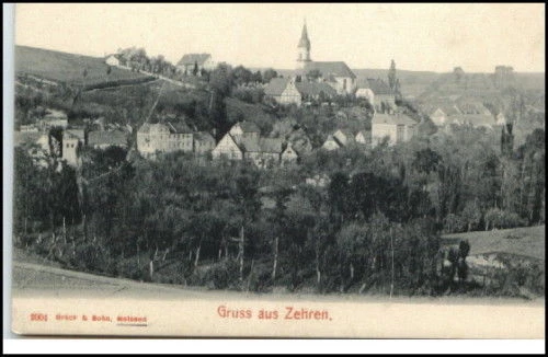 GRUSS AUS ZEHREN AK ~1910 Sachsen Teilansicht d. Dorfes alte Postkarte ...