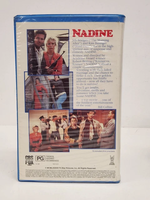 NADINE (CLAMSHELL PAL VHS Video) ex rental - 1987 (Jeff Bridges, Kim ...