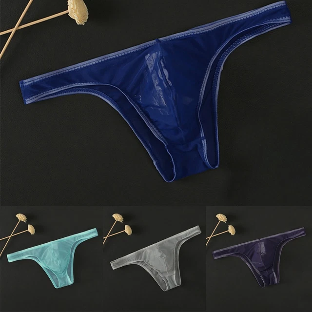 MENS BIKINI BULGE Pouch Underwear Sexy See Through Boxer Briefs Tulle ...