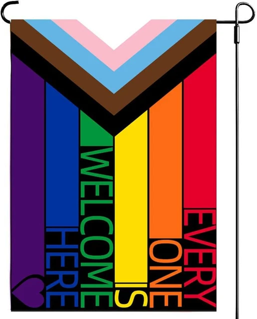 PROGRESS PRIDE EVERY One Is Welcome Here Garden Flags - Inclusive ...
