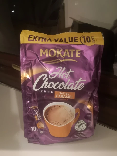 PACK OF MOKATE Hot Chocolate Sachets,Salted Caramel flavour, 10 in pack ...