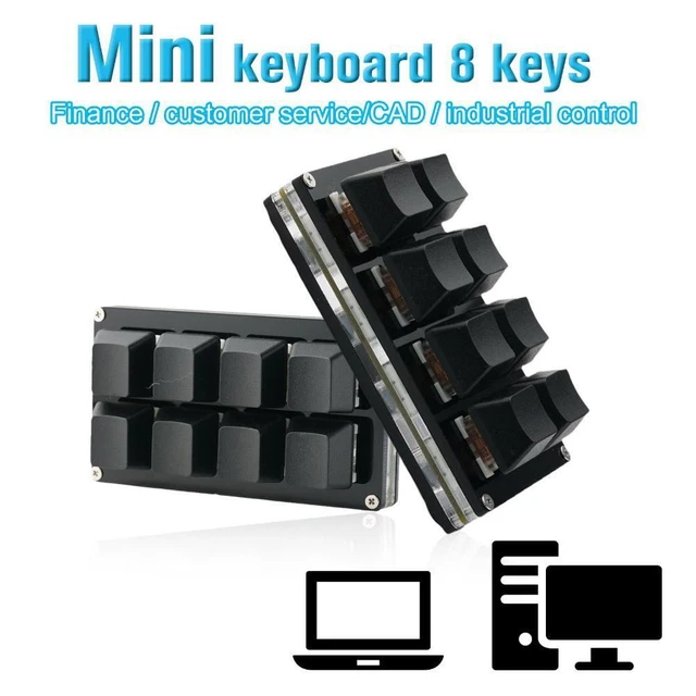 8 KEYS MECHANICAL Keyboard USB Shortcut Programmable For WindB1X0 F5T7 ...