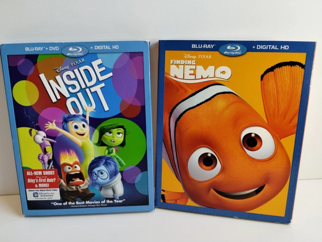 INSIDE OUT (BLU-RAY, DVD) and Finding Nemo (Blu-ray) Disney Bundle No ...