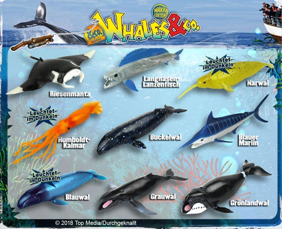 DEAGOSTINI WHALES & Co. Maxxi Edition komplett Set alle 16 Figuren ...