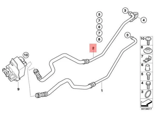 ORIGINAL BMW E90 E91 échangeur de chaleur huile refroidisseur tuyau ...