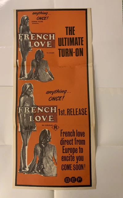FRENCH LOVE ORIGINAL Playbill Poster, The Ultimate Turn On, Vintage ...