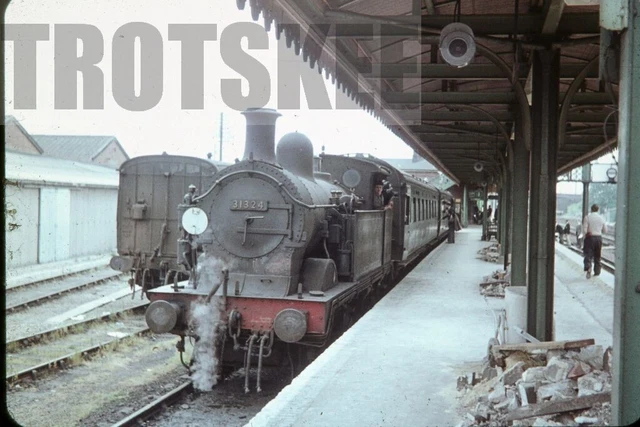 35MM SLIDE BR British Railways Steam Loco 31324 Class H Paddock Wood ...