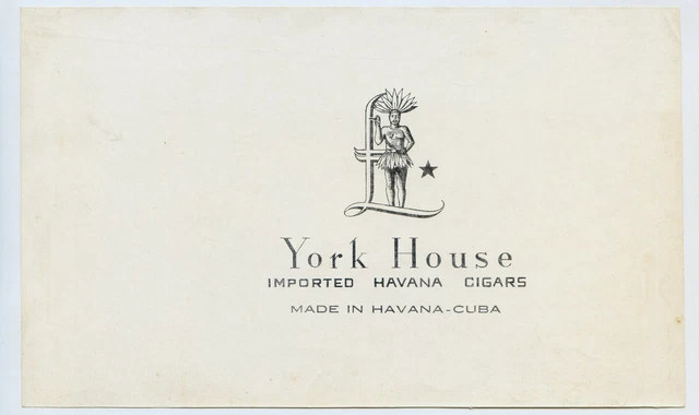OLD CIGAR LABEL, Bofeton "York House" Made In Havana EUR 14,00 ...
