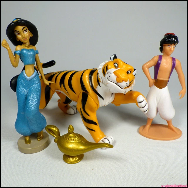 DISNEY PRINCESS ALADDIN Magic Lamp JASMINE Tiger RAJAH 4x PVC Figures £ ...