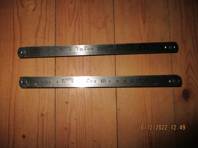 2X METRICA COD.16010 Gliedermaßstab Maßstab metal 2 meter NEU EUR 20,00 ...