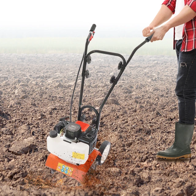 2-STROKE SOIL CULTIVATOR Gas Powered Rototiller Tiller Plant Garden ...