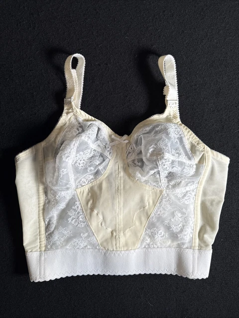 BALI VINTAGE LONGLINE Bra 3300 36C Lace Semi-sheer cup Boning £24.22 ...