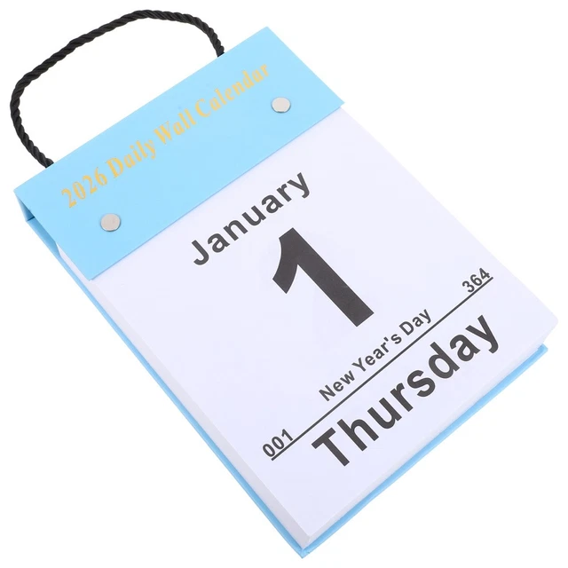 TEAR-OFF DAILY WALL Calendar: 2026 Tear off Daily Hanging Calendar ...