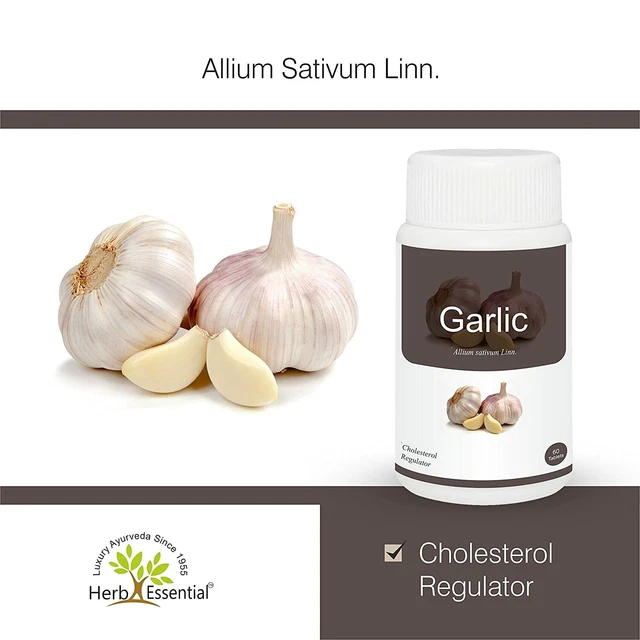 HERB ESSENTIAL GARLIC Lasuna Allium Sativum 500Mg Tablet - 60 Count $15 ...