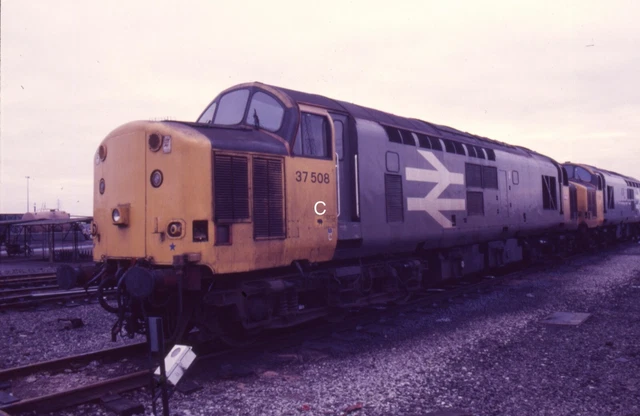 35MM SLIDE BRITISH Railway Br Diesel Class 37 - 37508 At Toton Tmd 22 ...
