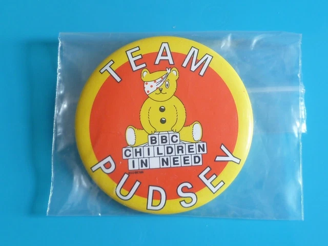 VINTAGE PUDSEY BBC Children in Need Pudsey team Pudsey yellow red badge ...