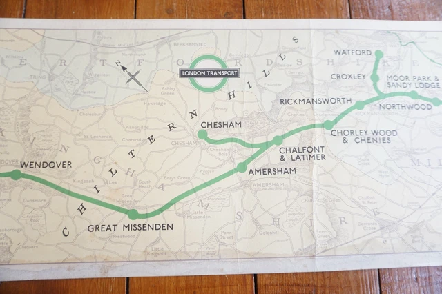 1948 ORIGINAL LONDON Underground Tube Carriage Route Map Advertising ...