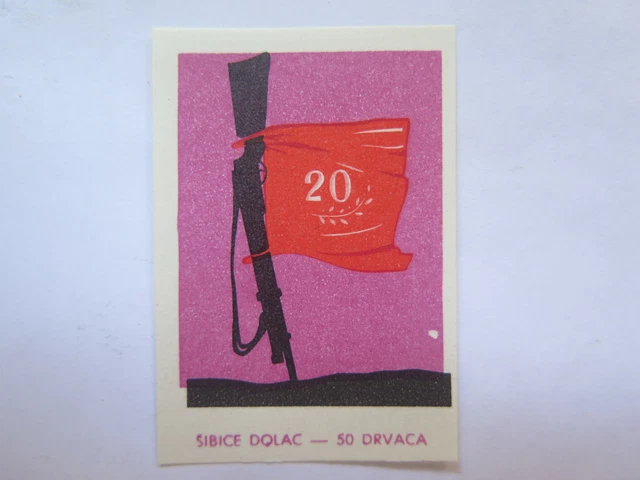 RIFLE PICTURED & RED FLAG MATCH BOX LABEL 1961 NORMAL SIZE MADE in ...