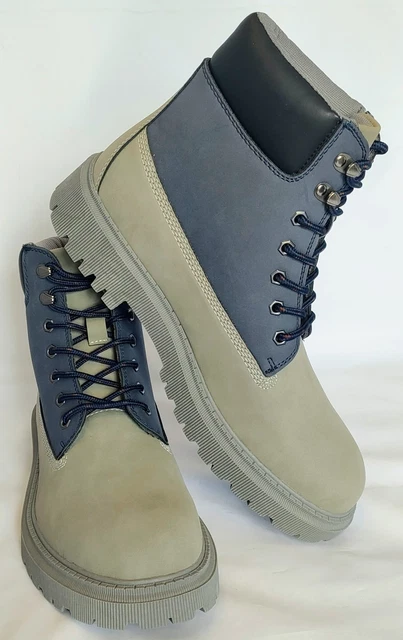 XRAY MEN LAZLO Ankle Combat Work Boots Size 11 Grey Two-Tone Faux ...