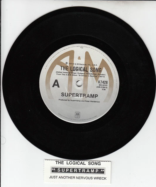 SUPERTRAMP THE LOGICAL Song & Just Another Nervous Wreck NEW 7" 45 vinyl record $32.99 - PicClick AU