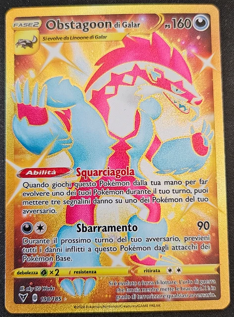 CARTA POKEMON OBSTAGOON di Galar Gold Shiny EUR 20,00 - PicClick IT